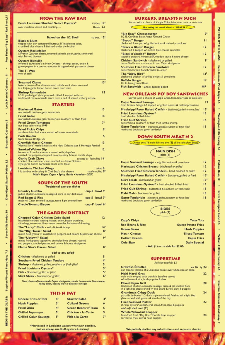 Menu – Shuck n Dive Cajun Cafe"