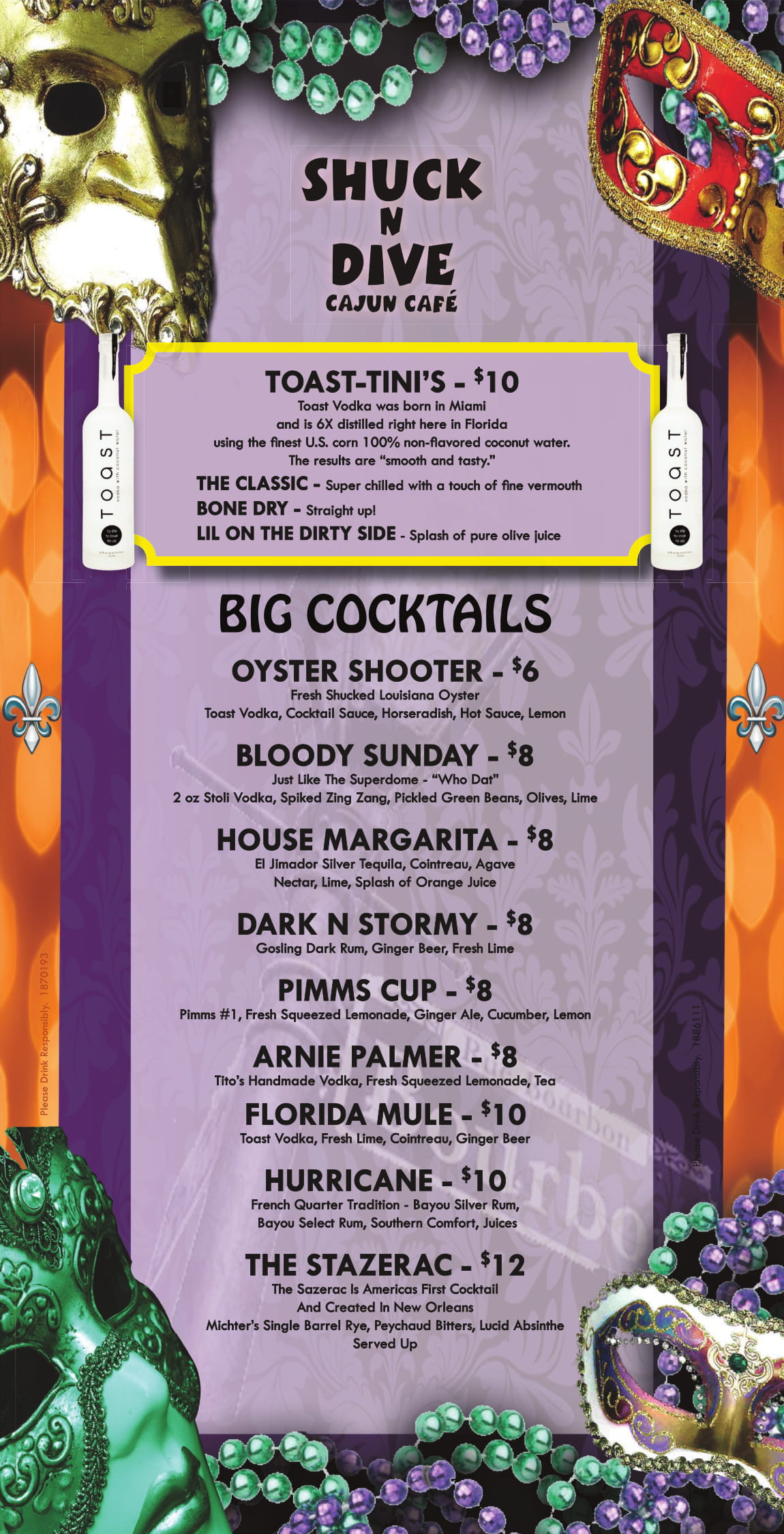 Menu – Shuck n Dive Cajun Cafe"