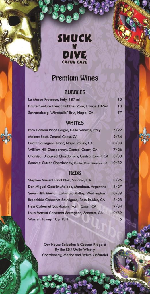 Menu – Shuck n Dive Cajun Cafe"